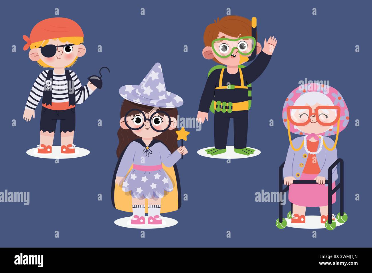 flat carnival costumes collection design vector illustration Stock ...