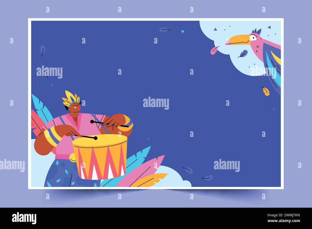 flat brazilian carnival background design vector illustration Stock ...