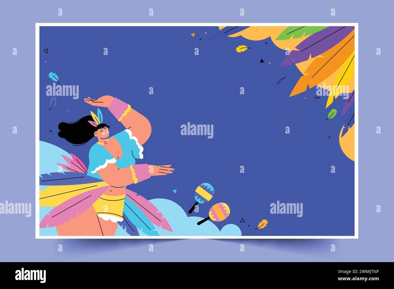 flat brazilian carnival background design vector illustration Stock ...
