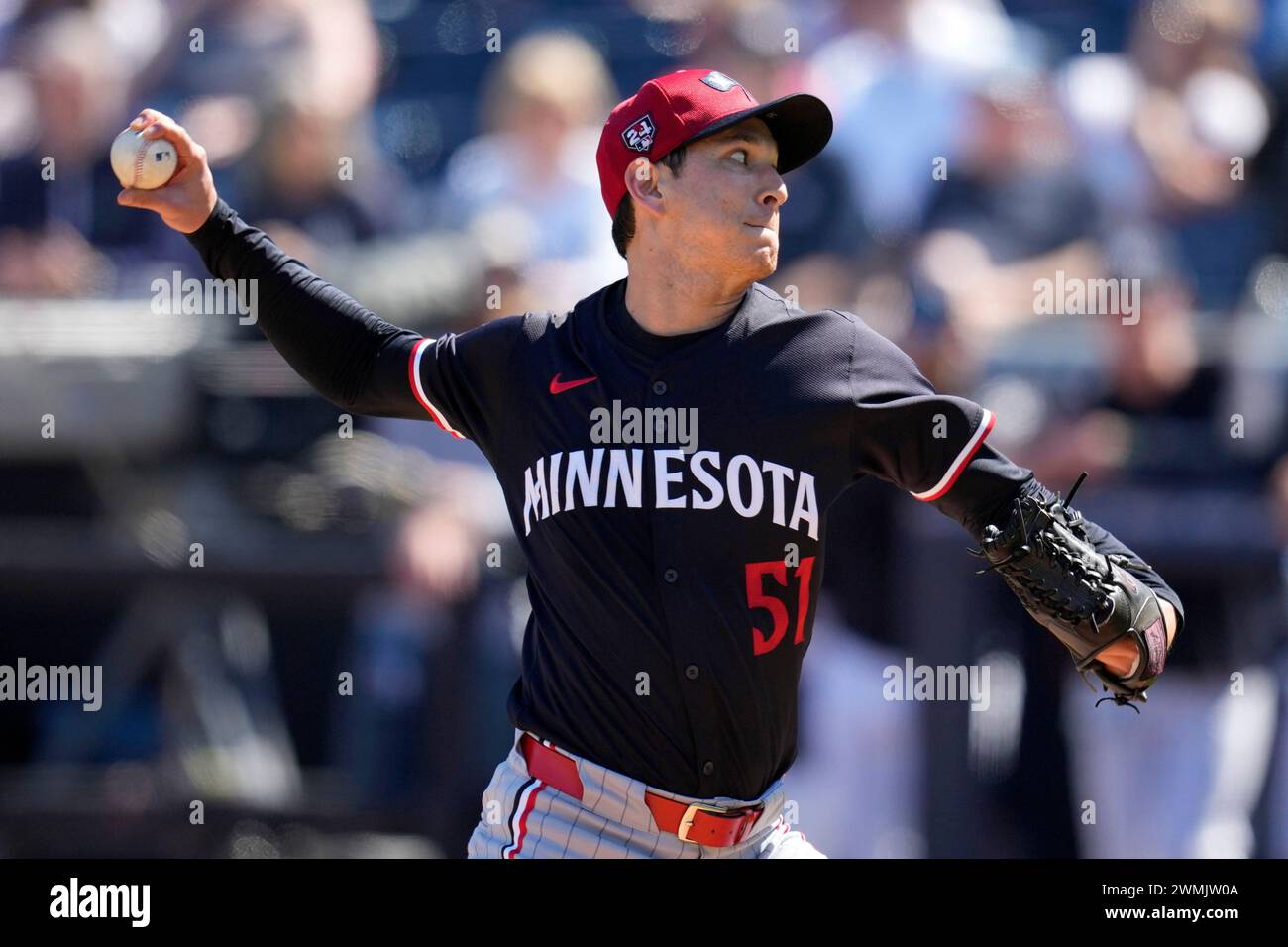 Minnesota Twins pitcher Matt Bowman throws during the third inning of a ...