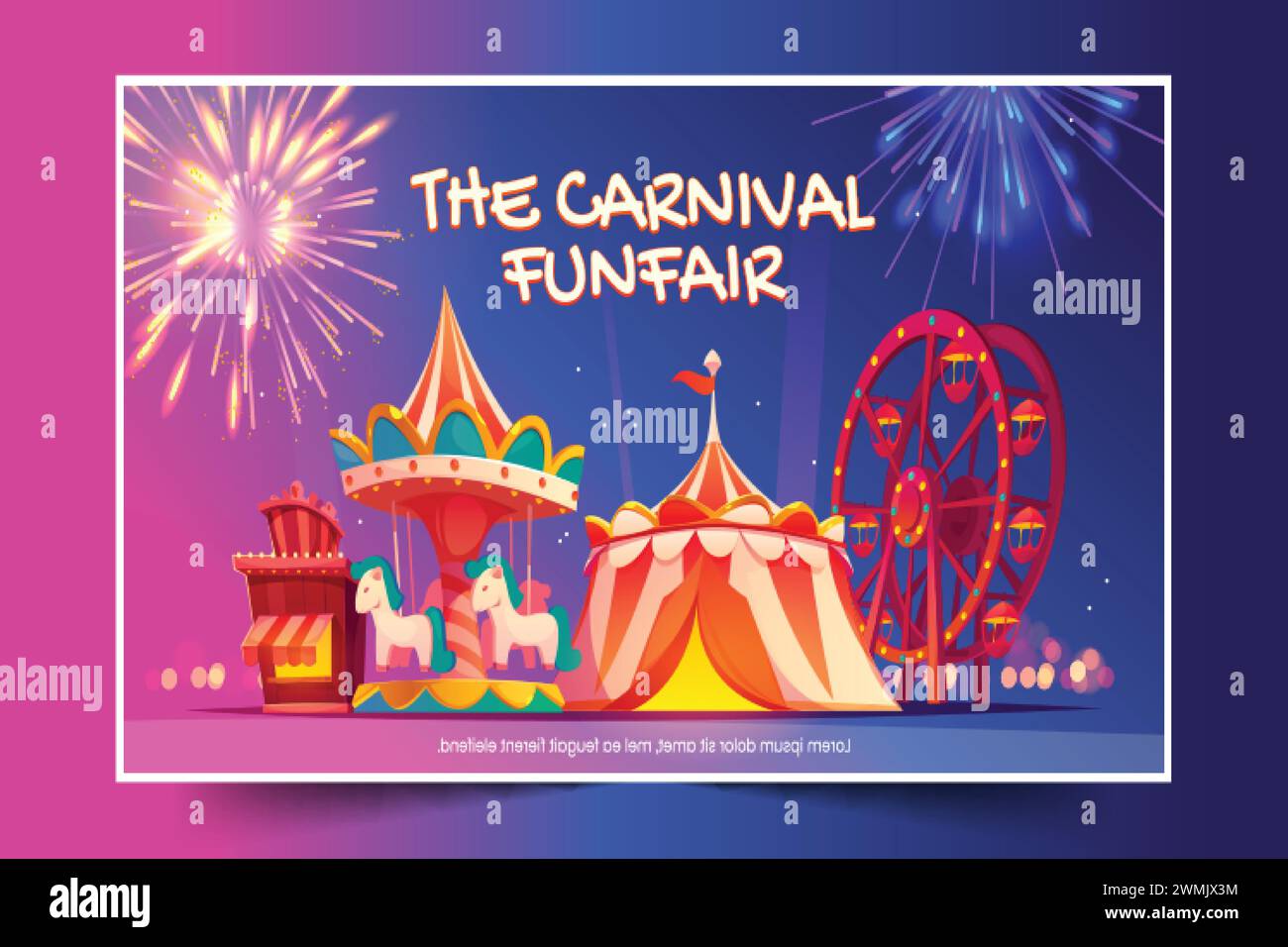 cartoon style carnival funfair background design vector illustration Stock Vector Image & Art ...