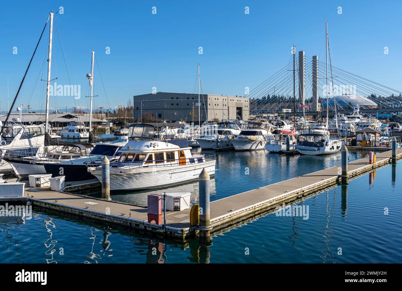 Tacoma waterfront marina and buildings Washington state Stock Photo - Alamy