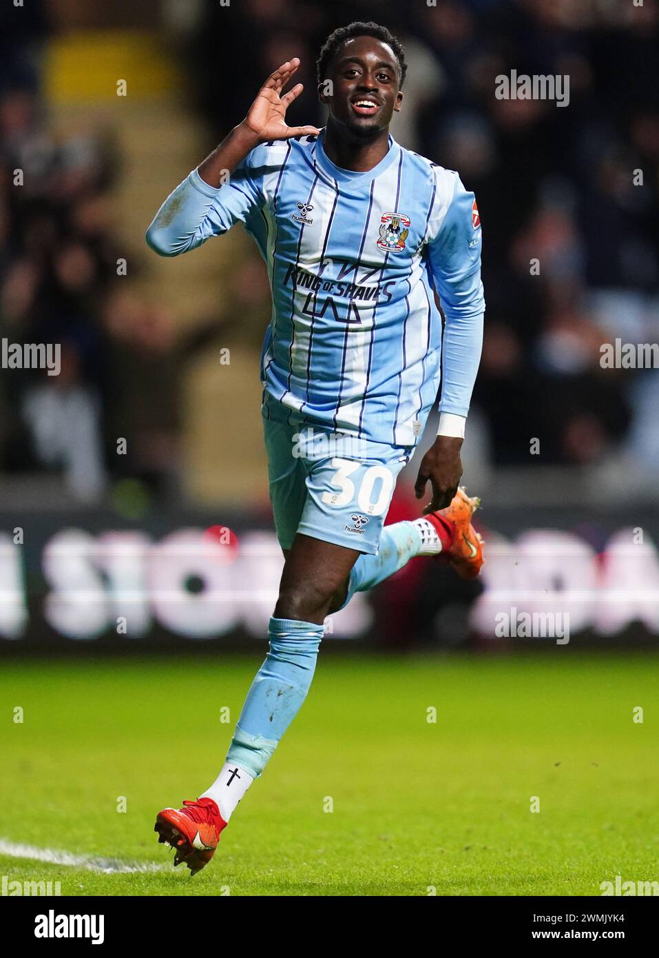 Coventry City's Fabio Tavares celebrates scoring their side's fourth ...