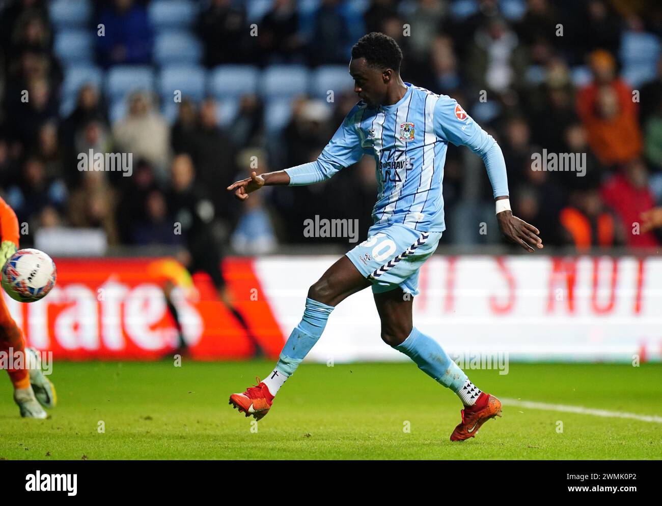 Coventry City's Fabio Tavares scores their side's fifth goal of the ...