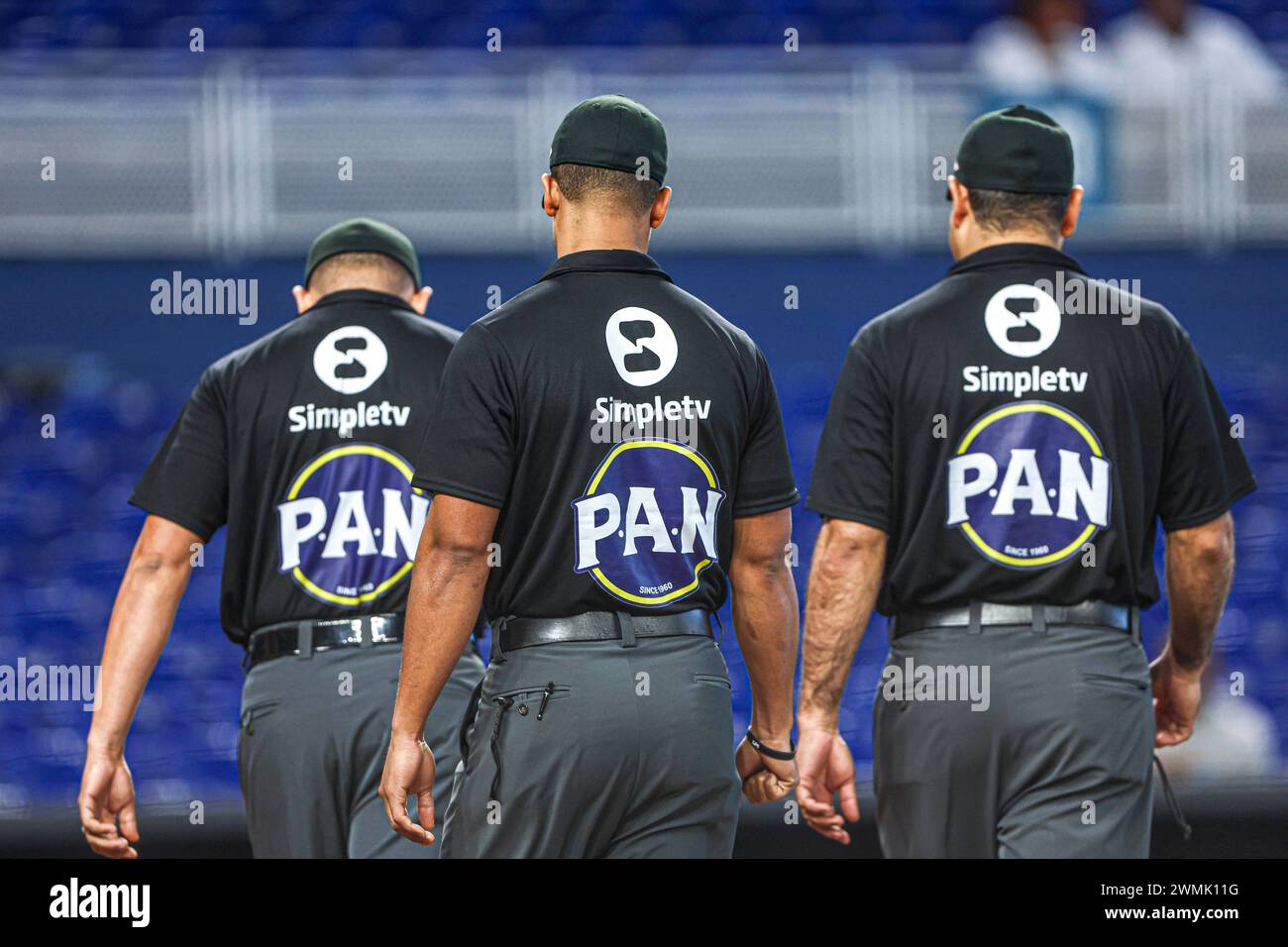 MIAMI, FLORIDA - FEBRUARY 2: Ampayer of Cenfederacion Beisbol de Caribe ...