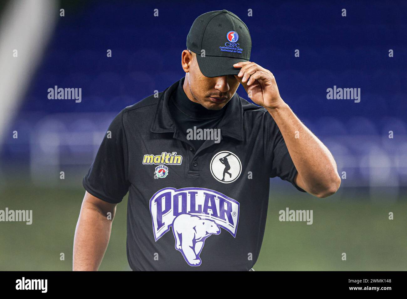 MIAMI, FLORIDA - FEBRUARY 2: Ampayer of Cenfederacion Beisbol de Caribe ...