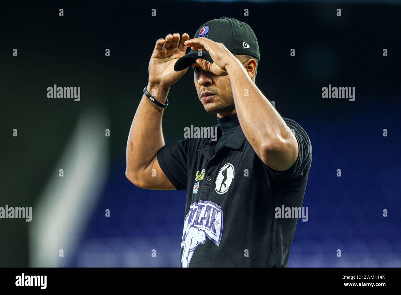 MIAMI, FLORIDA - FEBRUARY 2: Ampayer of Cenfederacion Beisbol de Caribe ...