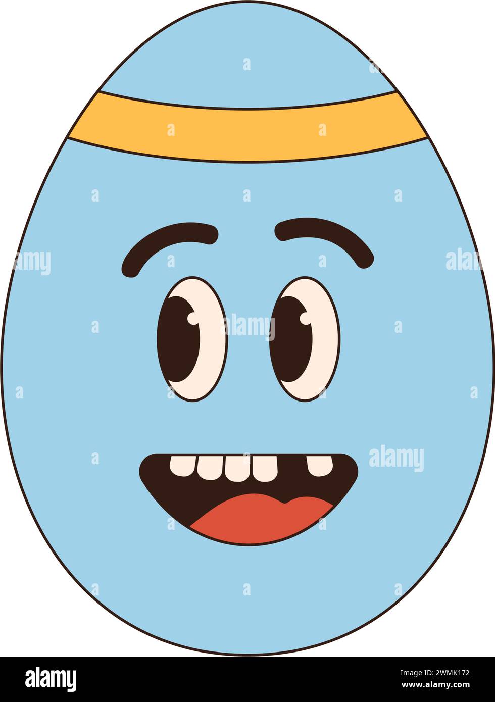 easter egg retro groovy icon. happy easter flat vector illustration ...