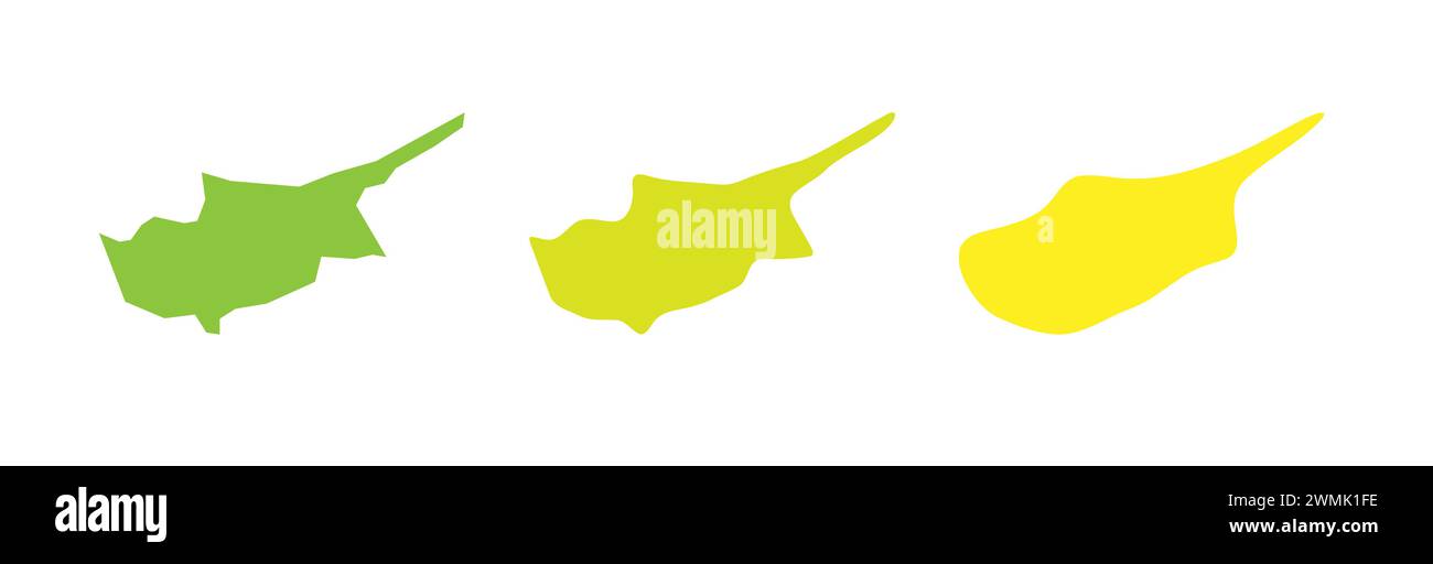 Cyprus country black outline and colored country silhouettes in three ...