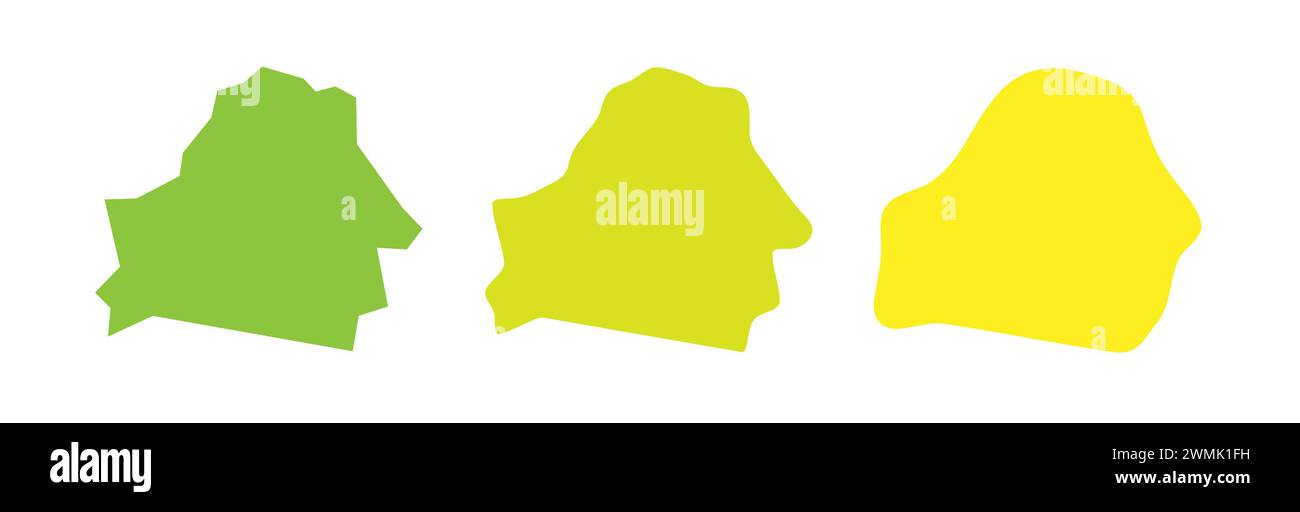 Belarus country black outline and colored country silhouettes in three ...