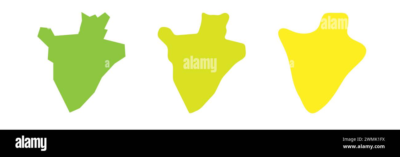 Burundi country black outline and colored country silhouettes in three ...