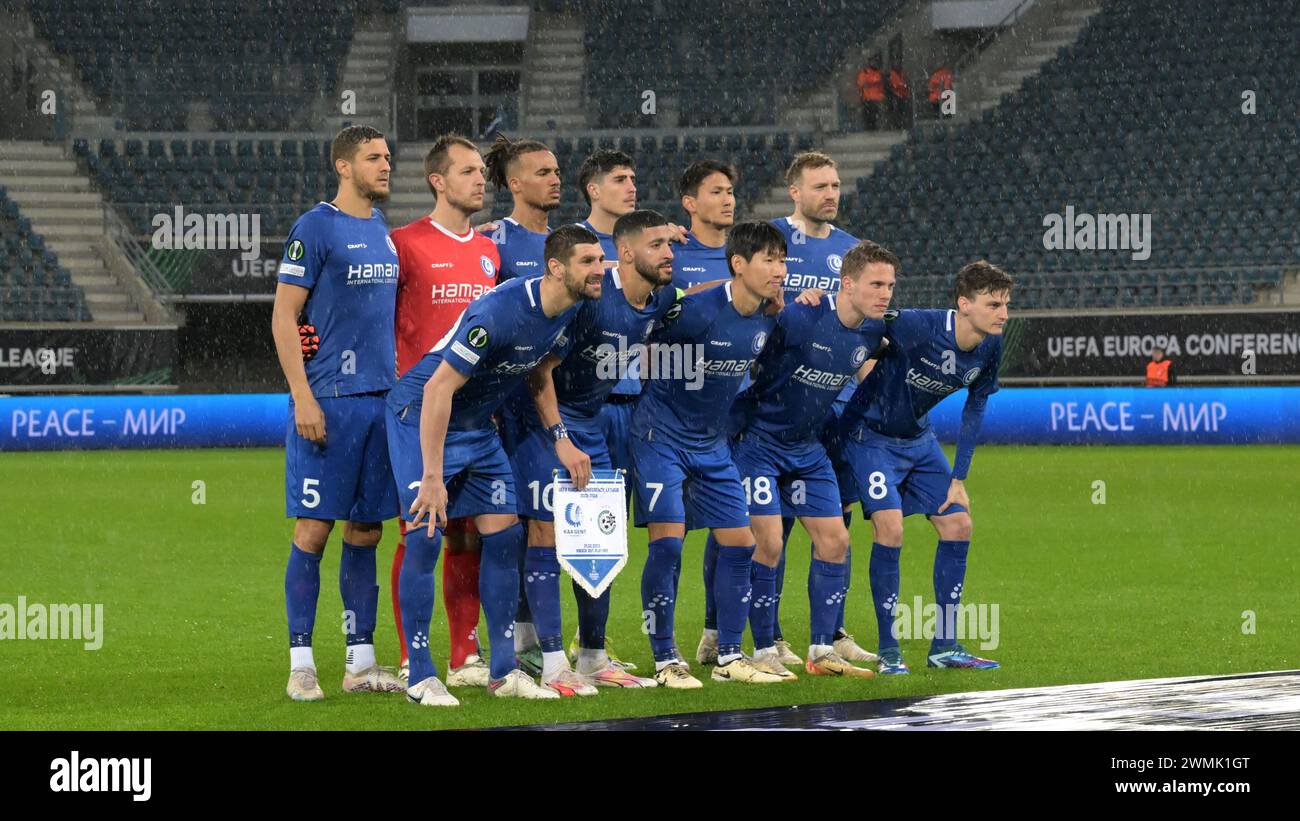 GENT - (back l-r) Ismael Kandouss of KAA Gent, KAA Gent goalkeeper Davy ...