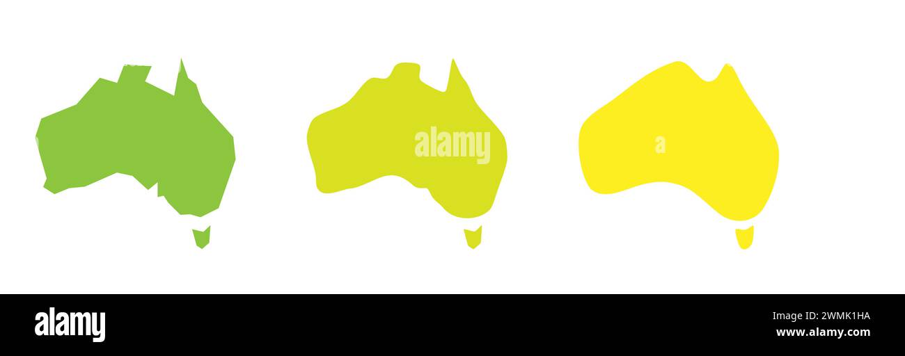 Australia country black outline and colored country silhouettes in ...