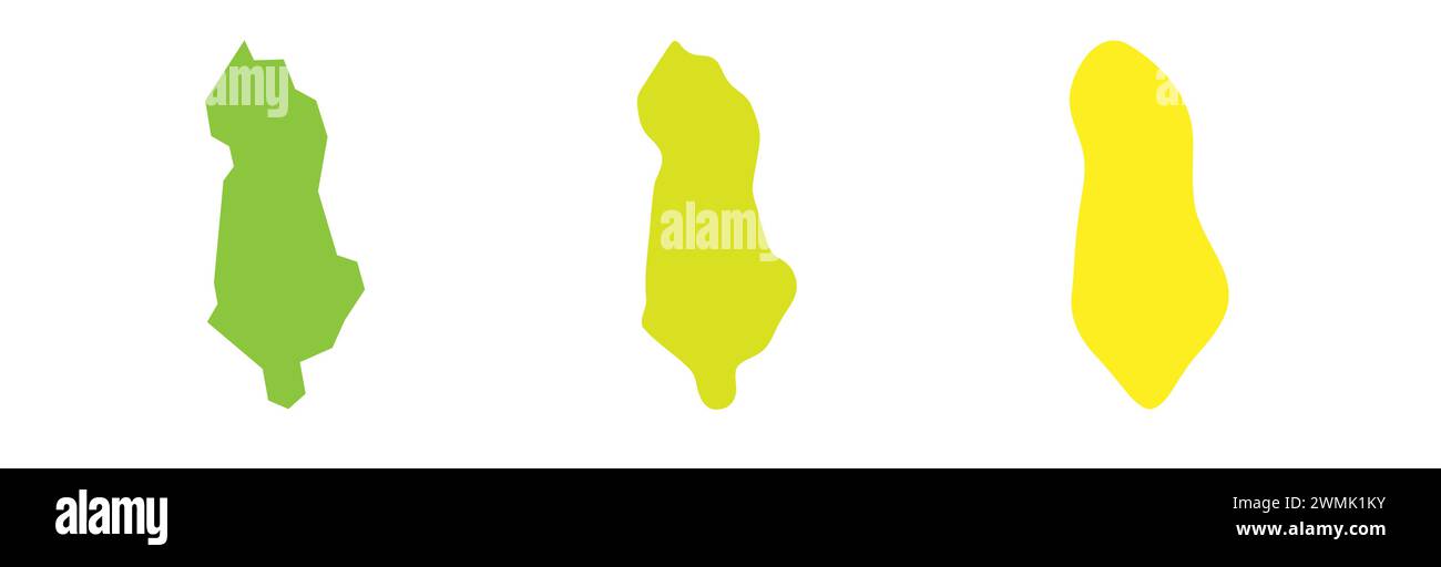 Albania country black outline and colored country silhouettes in three ...