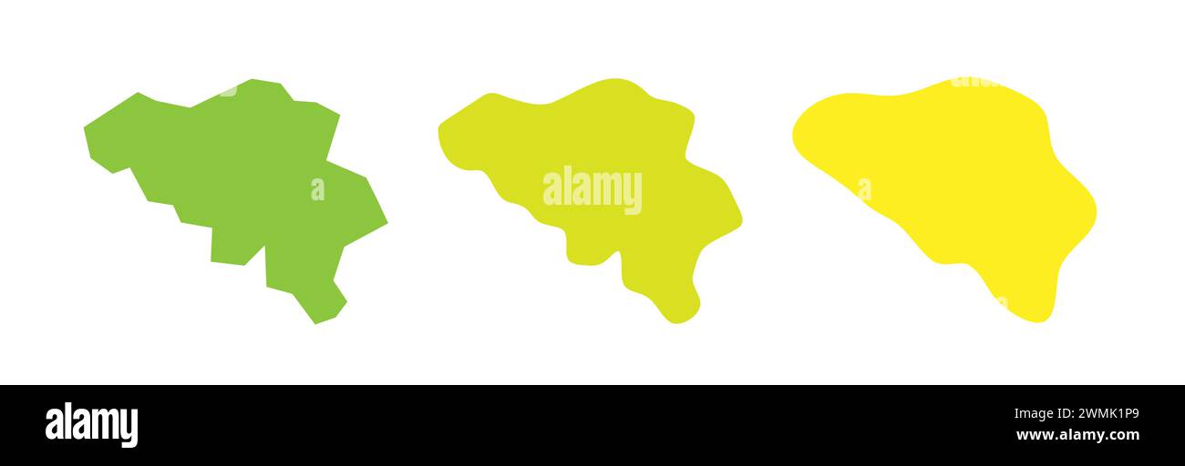 Belgium country black outline and colored country silhouettes in three ...