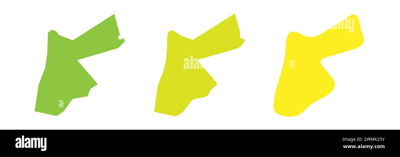 Jordan country black outline and colored country silhouettes in three ...