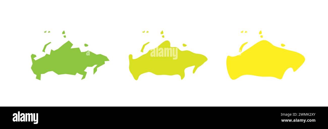 Russia country black outline and colored country silhouettes in three ...