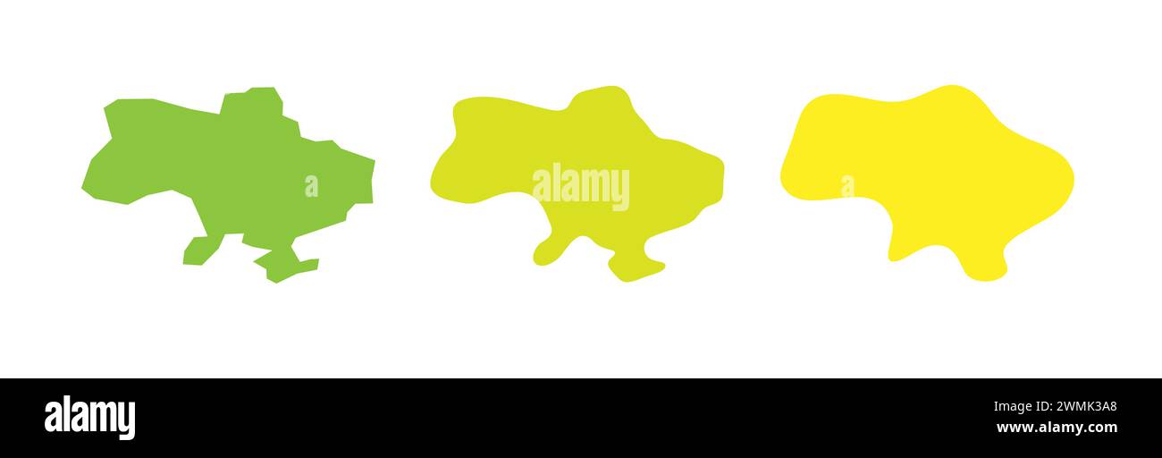 Ukraine map outline smooth country shape map vector hi-res stock ...