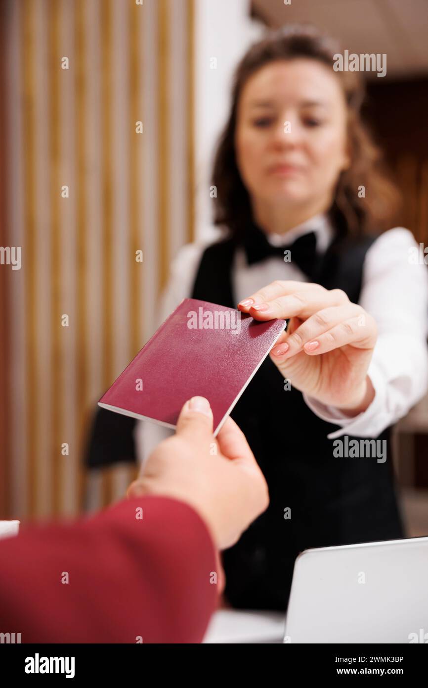 Guest checks in hi-res stock photography and images - Alamy