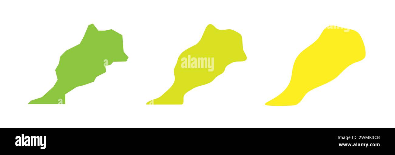 Morocco country black outline and colored country silhouettes in three ...