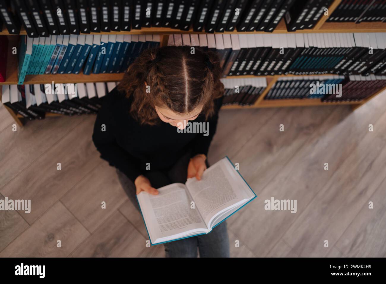 Above View of Teen Studying Stock Photo - Alamy