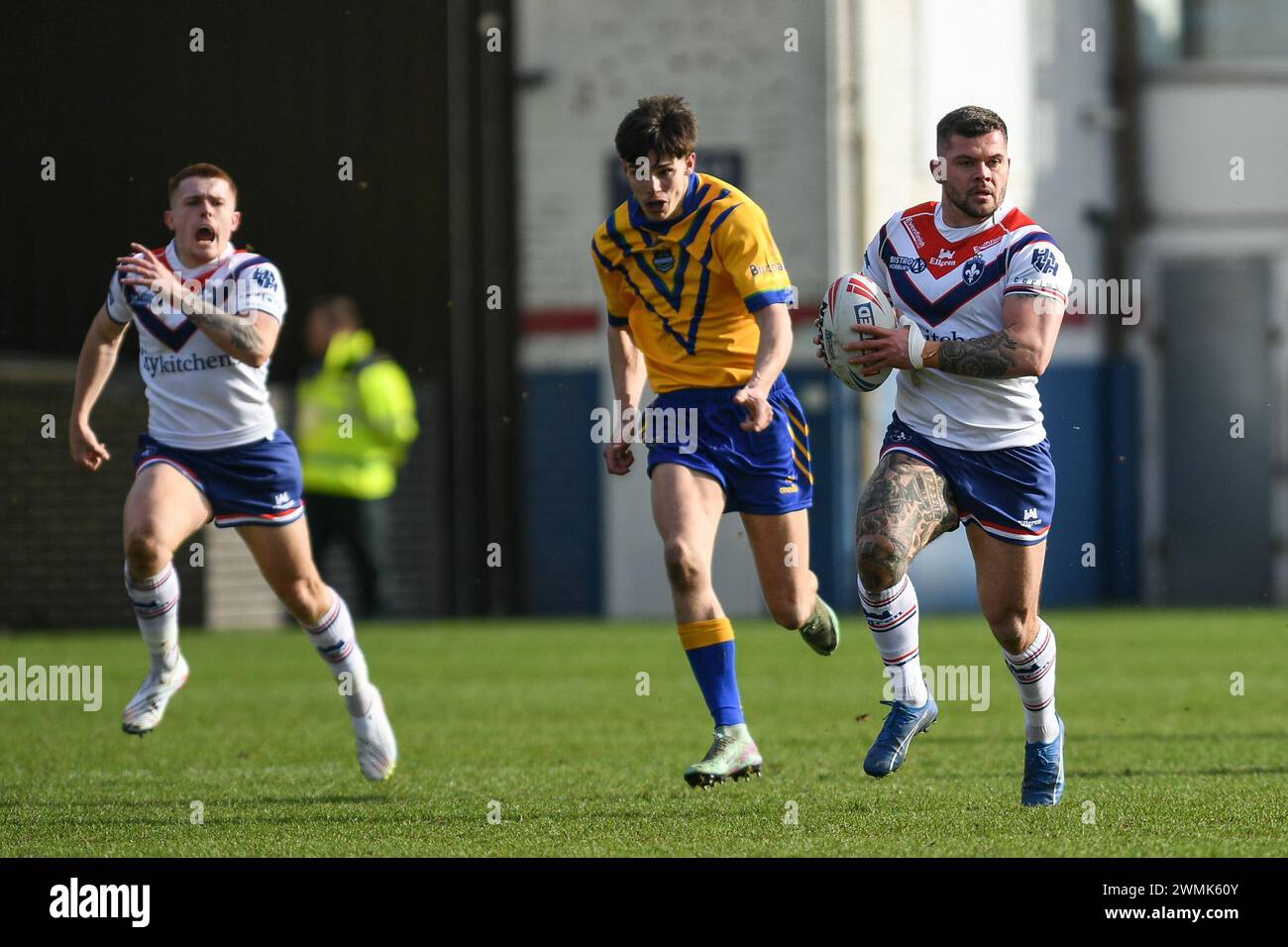 Wakefield, England - 25th February 2024 - Wakefield Trinity's Liam Hood ...