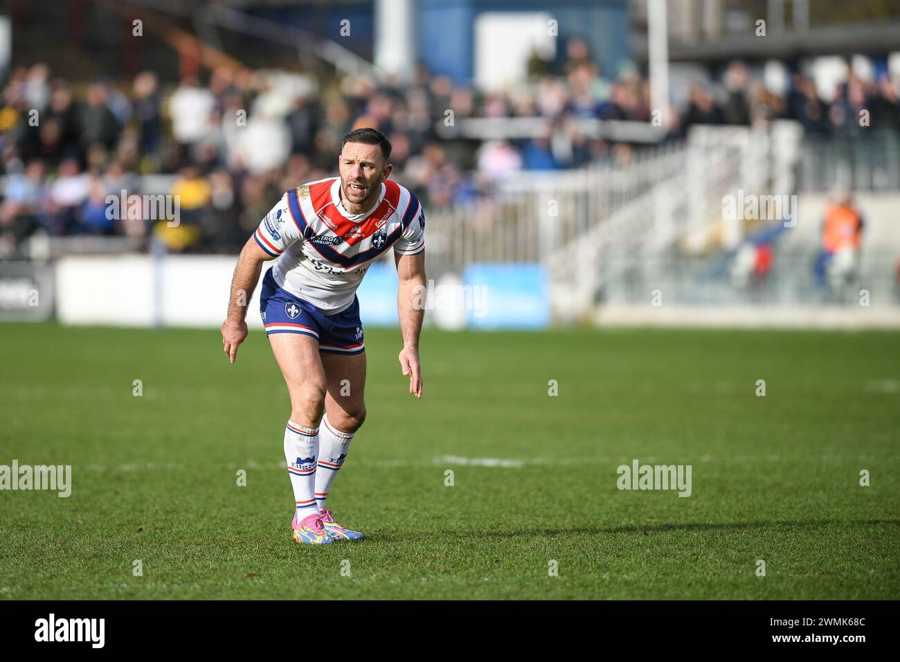 Wakefield, England - 25th February 2024 - Wakefield Trinity's Luke Gale ...