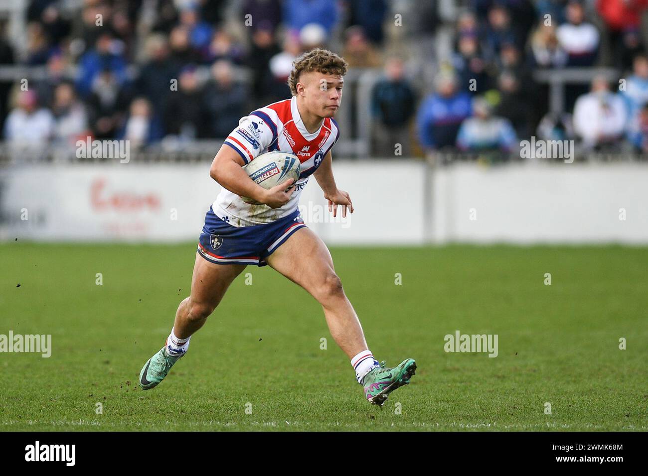 Wakefield, England - 25th February 2024 - Wakefield Trinity's Harvey Smith in action. Rugby ...