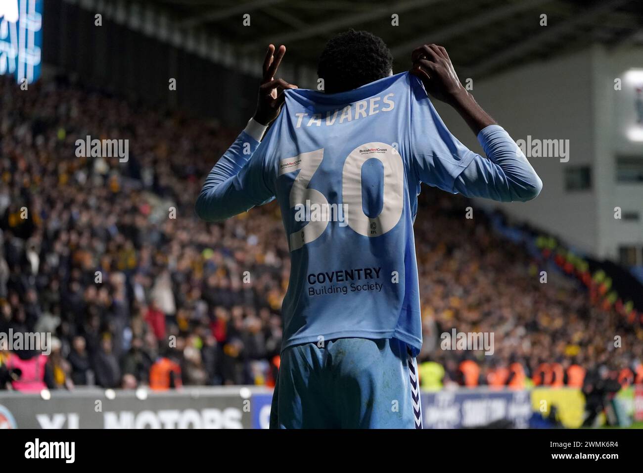 Coventry City's Fabio Tavares celebrates scoring their side's fourth ...