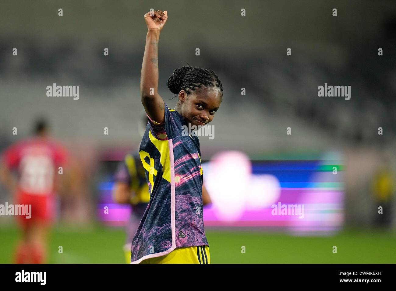 Colombia's Linda Caicedo celebrates after scoring a goal against Panama ...