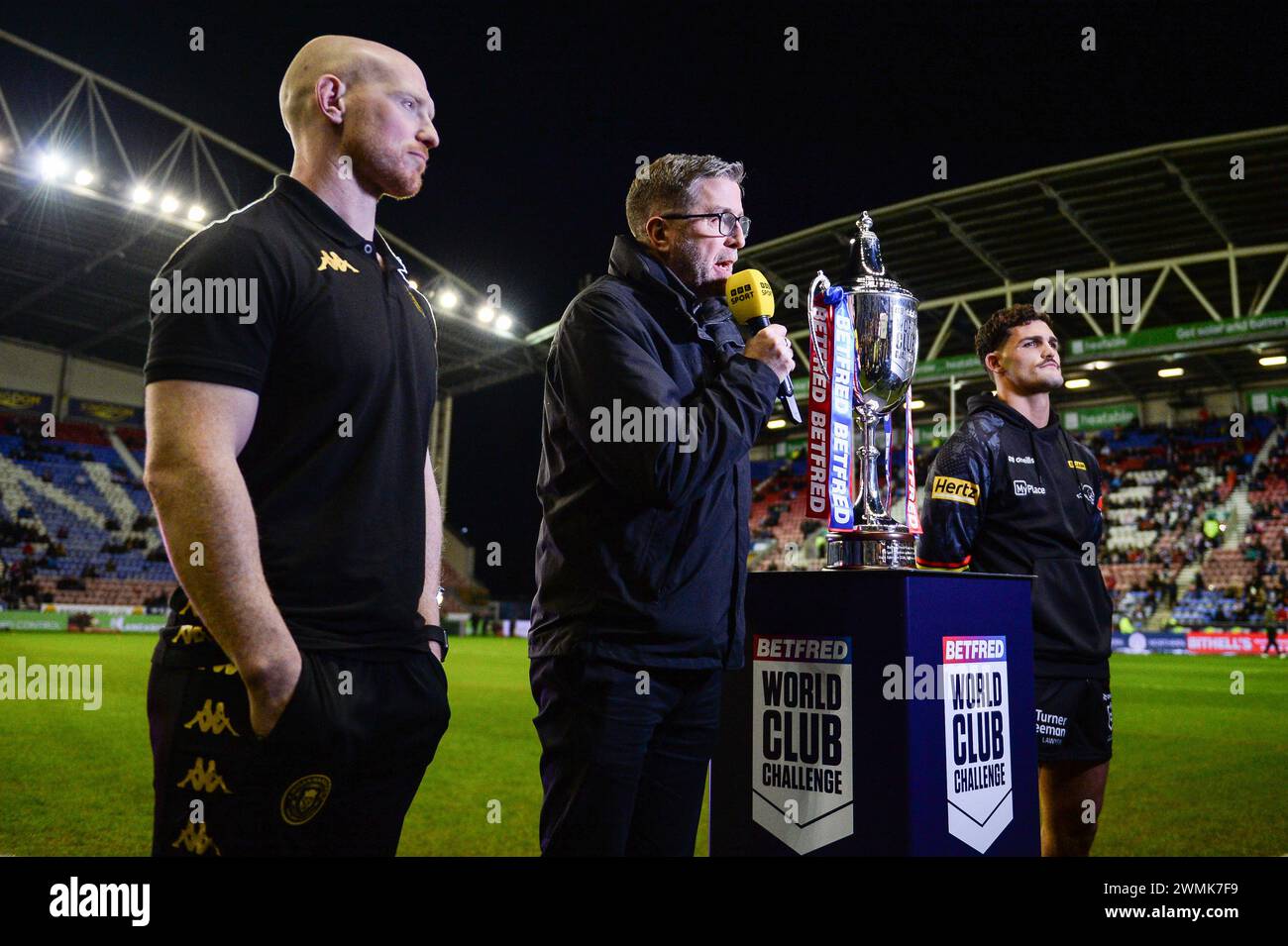 Wigan, England - 24th February 2024 - Mark Chapman of the BBC. Rugby ...