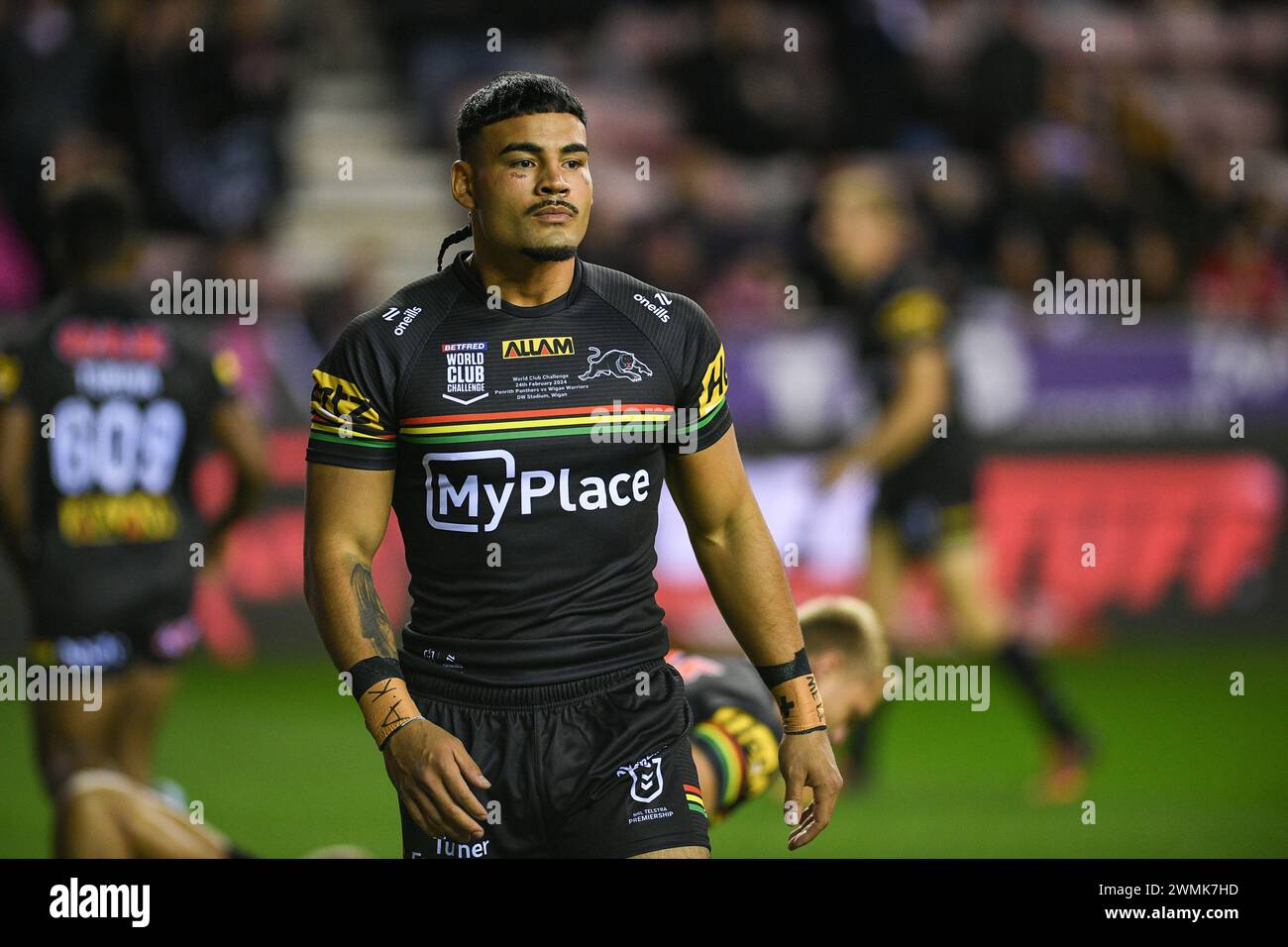 Wigan, England - 24th February 2024 - Taylan May of Penrith Panthers ...