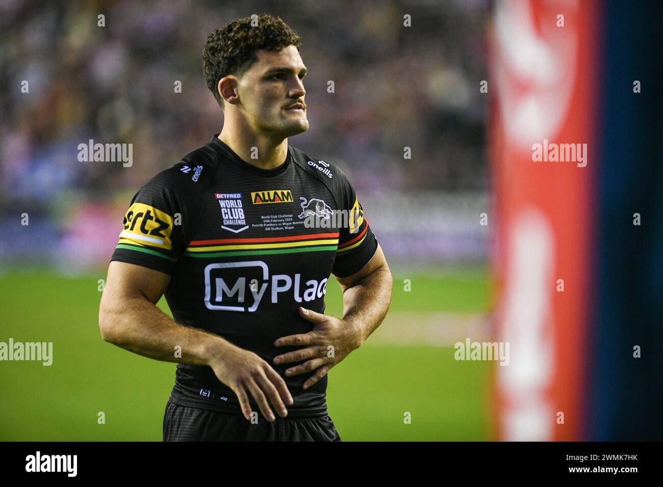 Wigan, England - 24th February 2024 - Nathan Cleary of Penrith Panthers ...