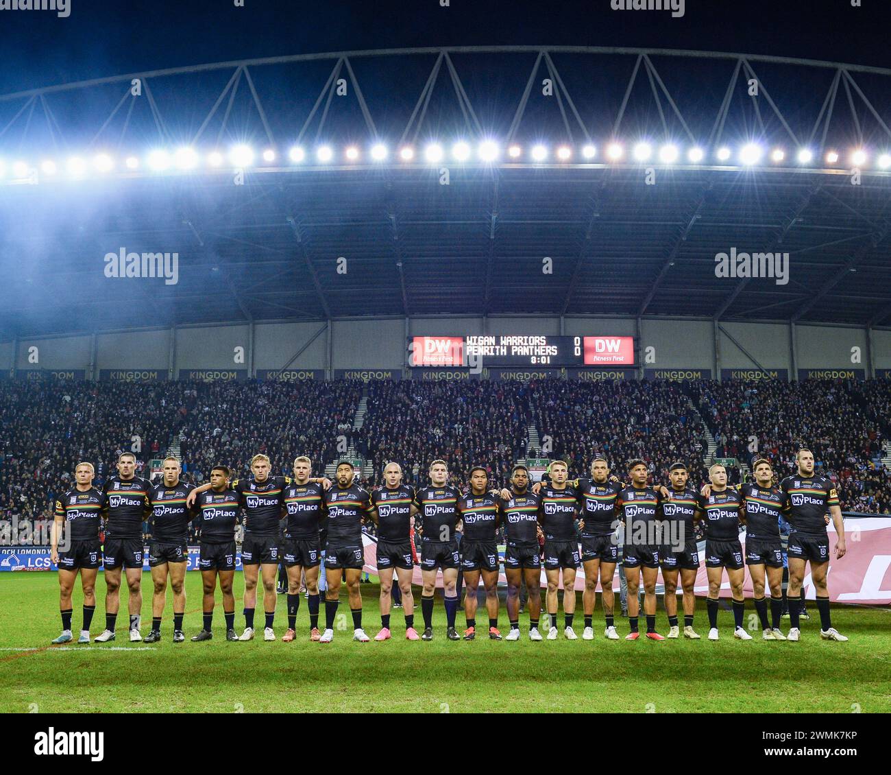 Wigan, England - 24th February 2024 - Penrith Panthers squad. Rugby ...