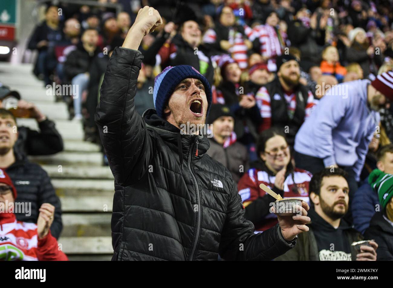 Wigan, England - 24th February 2024 - Fans of Wigan Warriors. Rugby ...