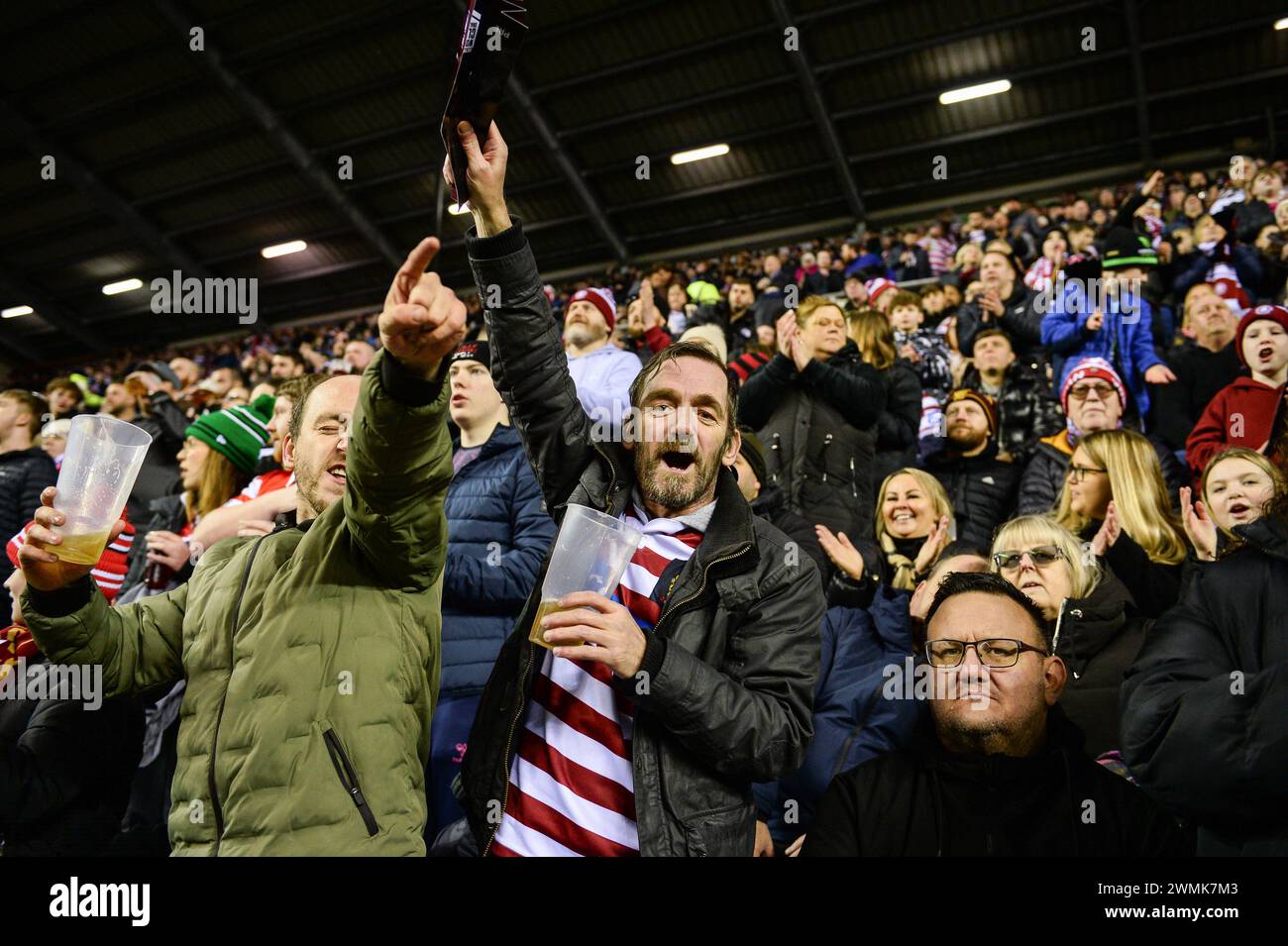 Wigan, England - 24th February 2024 - Fans of Wigan Warriors. Rugby ...