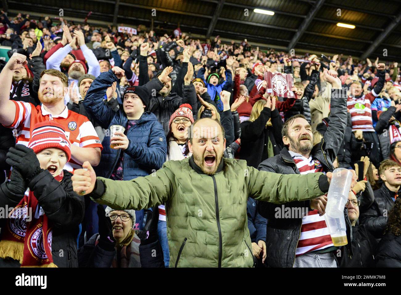 Wigan, England - 24th February 2024 - Fans of Wigan Warriors Rugby ...