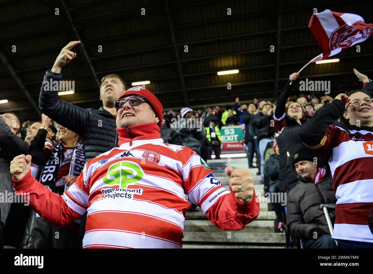 Wigan, England - 24th February 2024 - Fans of Wigan Warriors Rugby ...