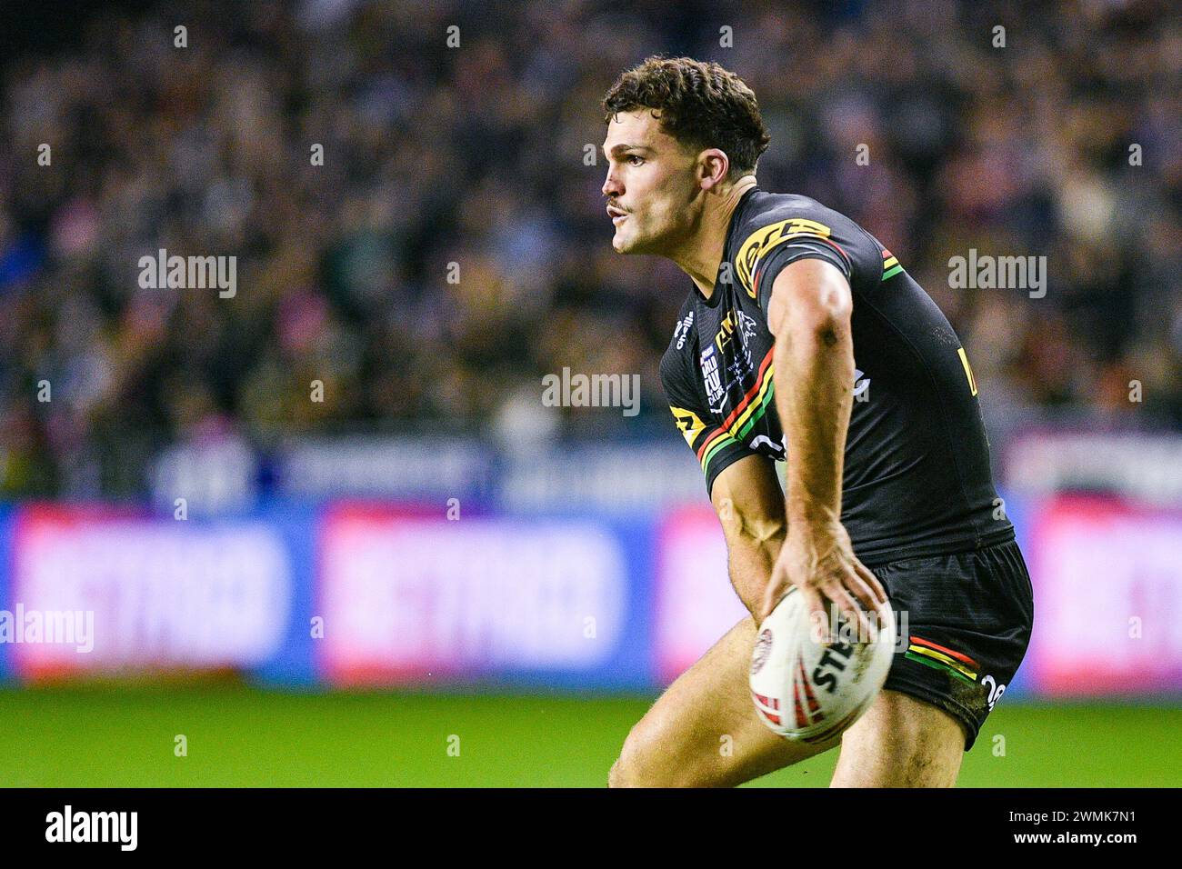 Wigan, England - 24th February 2024 - Nathan Cleary of Penrith Panthers ...
