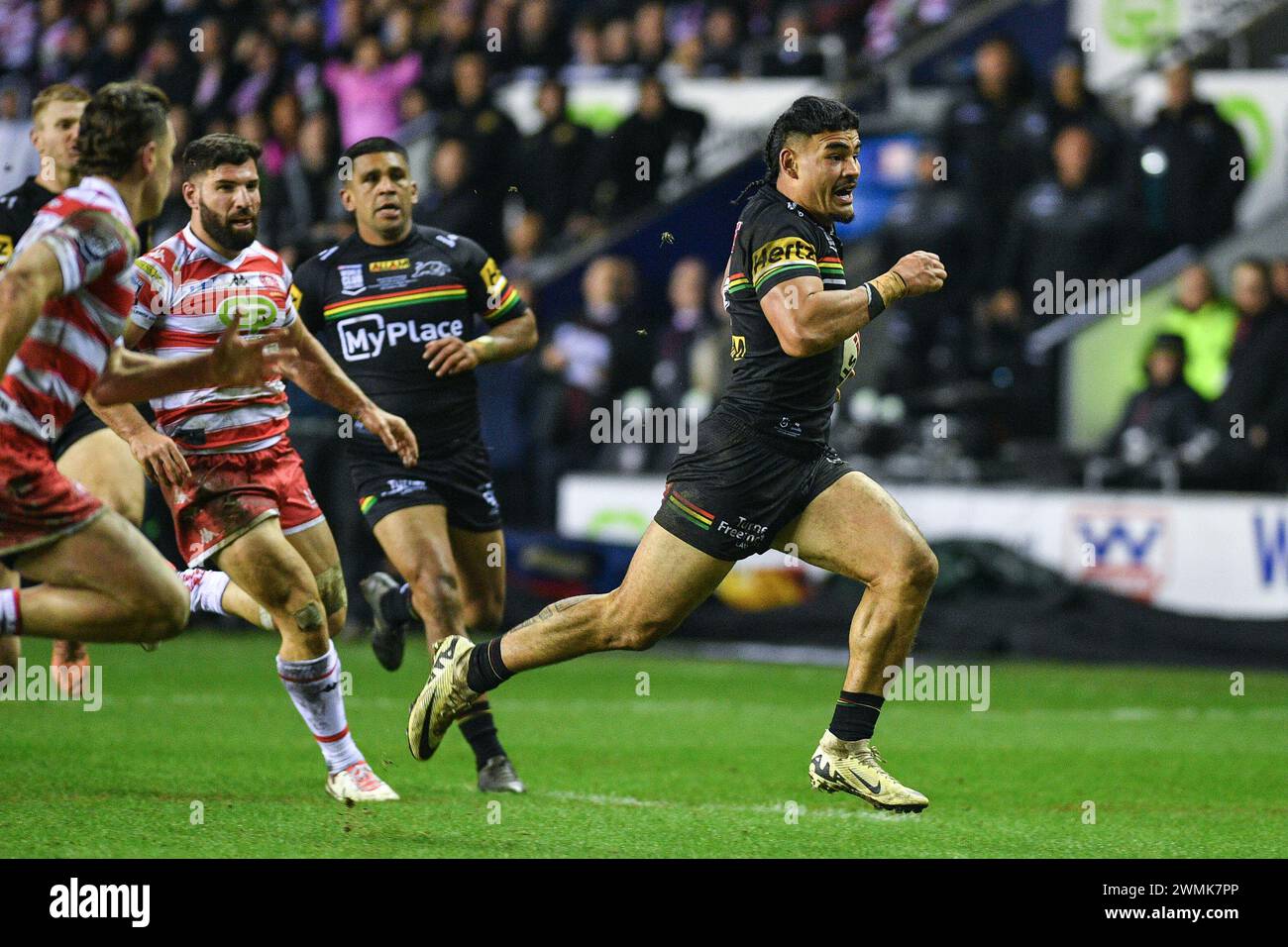 Wigan, England - 24th February 2024 - Taylan May of Penrith Panthers ...