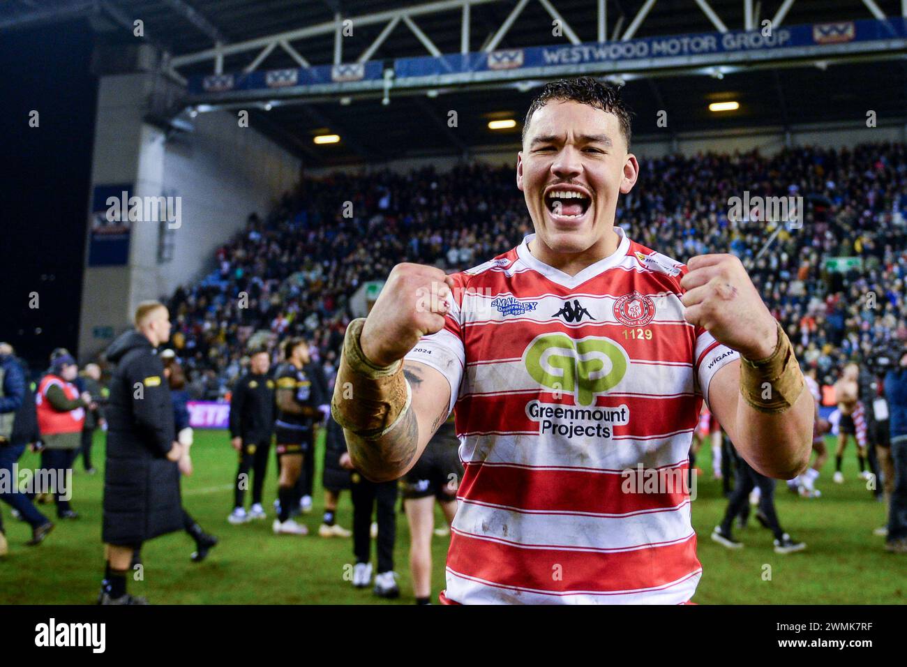 Wigan, England - 24th February 2024 - Tyler Dupree of Wigan Warriors ...