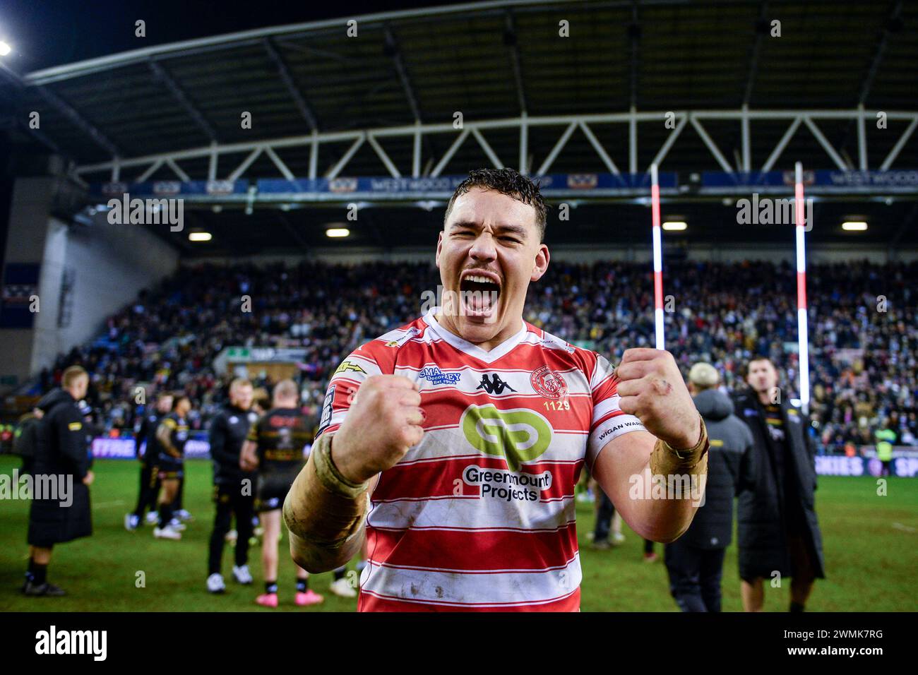 Wigan, England - 24th February 2024 - Tyler Dupree of Wigan Warriors ...