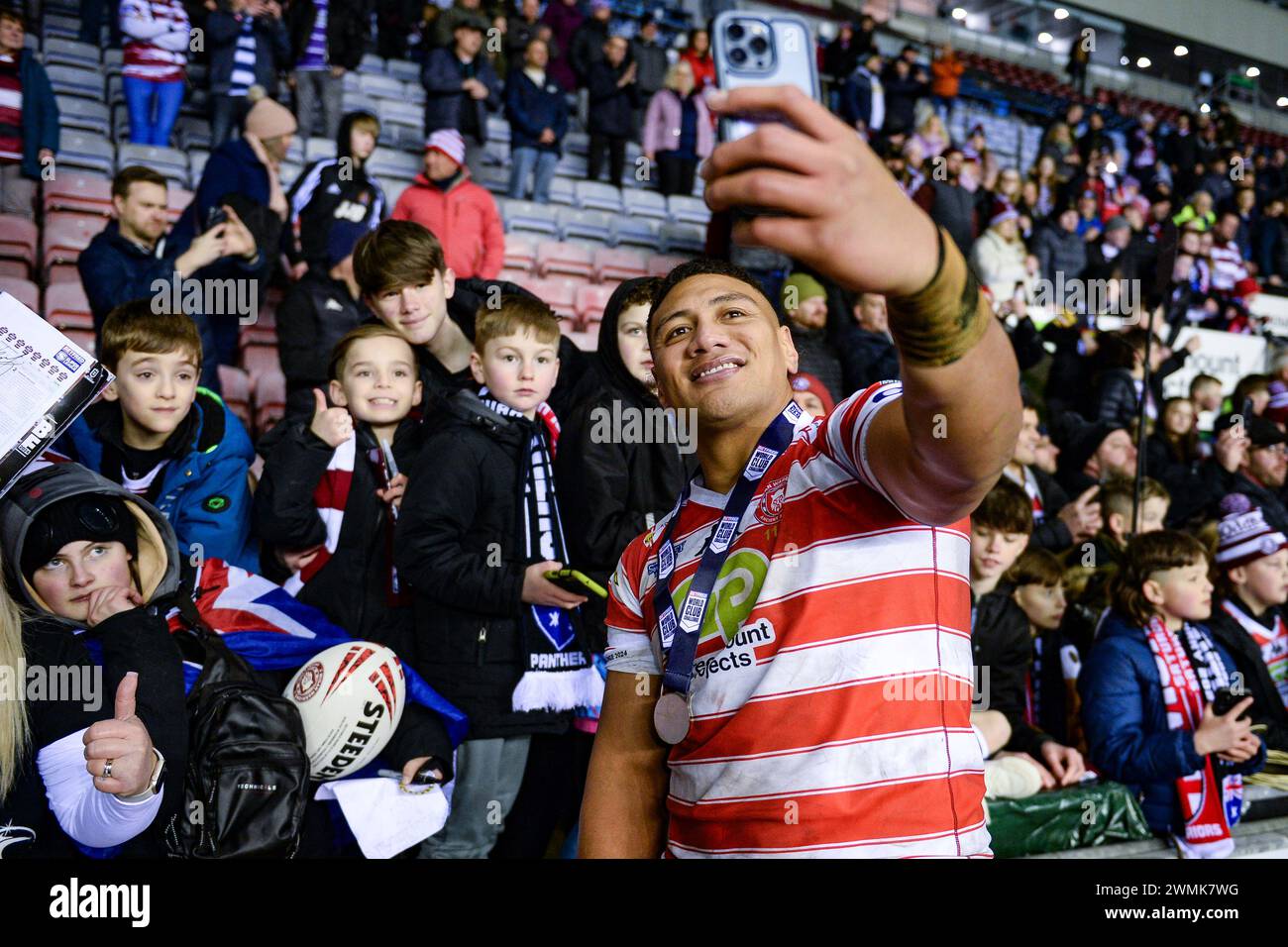 Wigan, England - 24th February 2024 - Patrick Mago of Wigan Warriors ...
