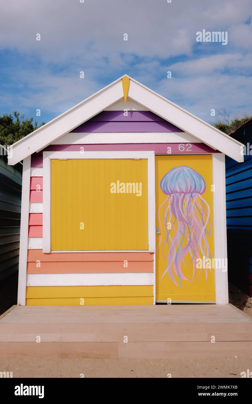 Brighton Beach Bathing Houses, Melbourne, Victoria, Australia Stock ...