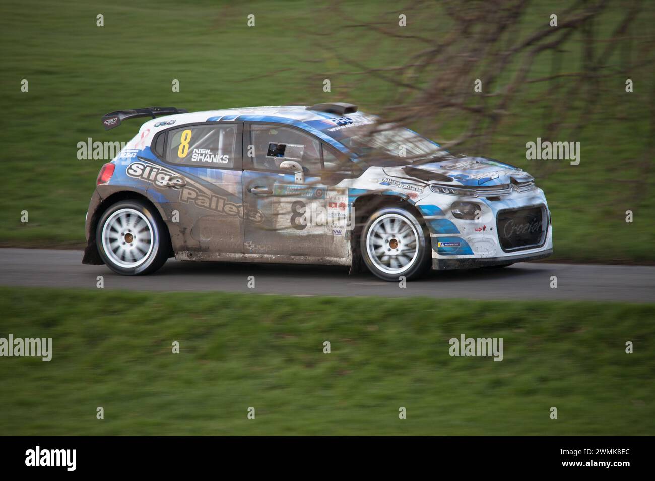 Rally car in action on Beverley Westwood East Yorkshire in Beverley ...