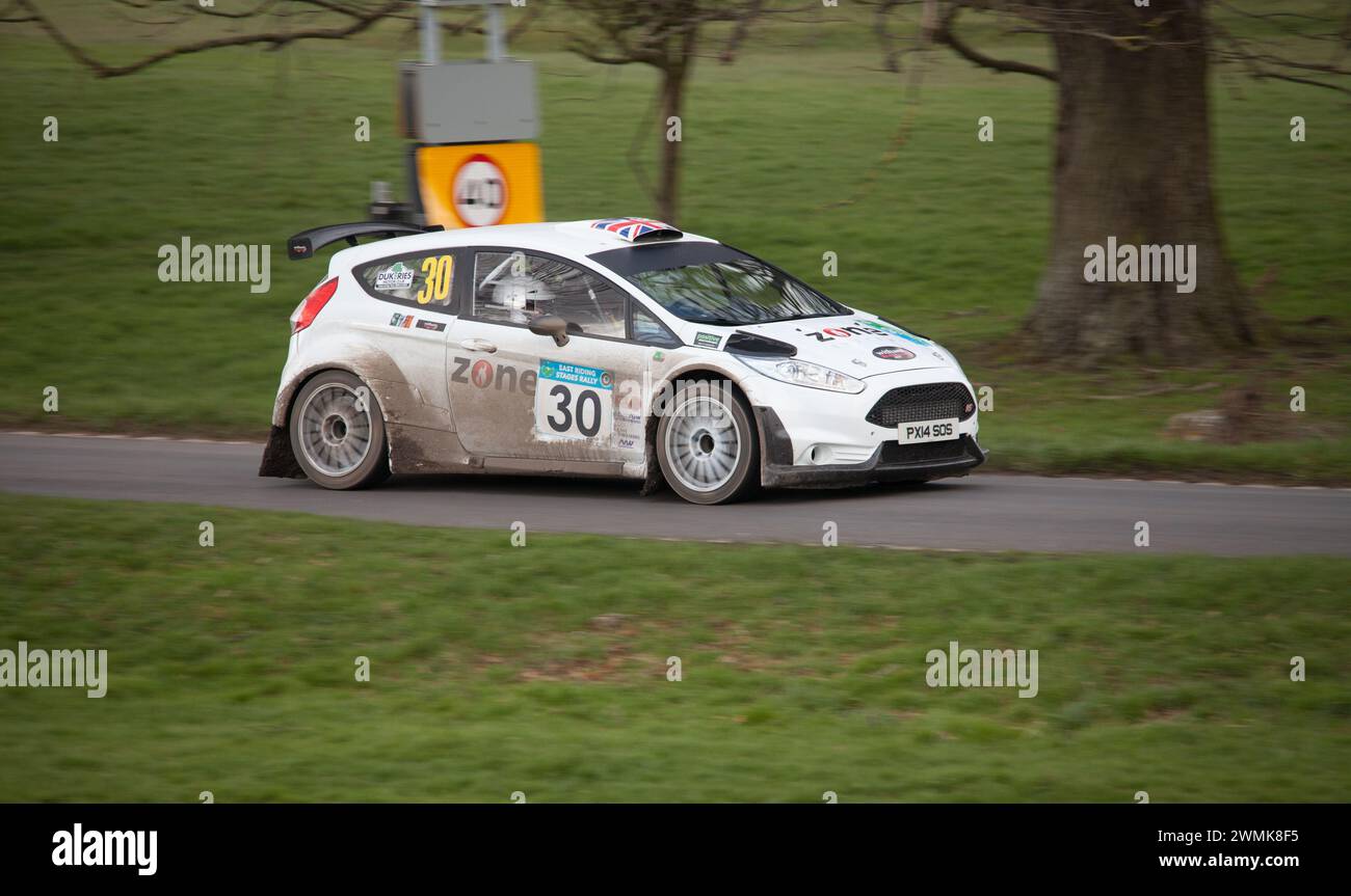 Rally car in action on Beverley Westwood East Yorkshire in Beverley ...