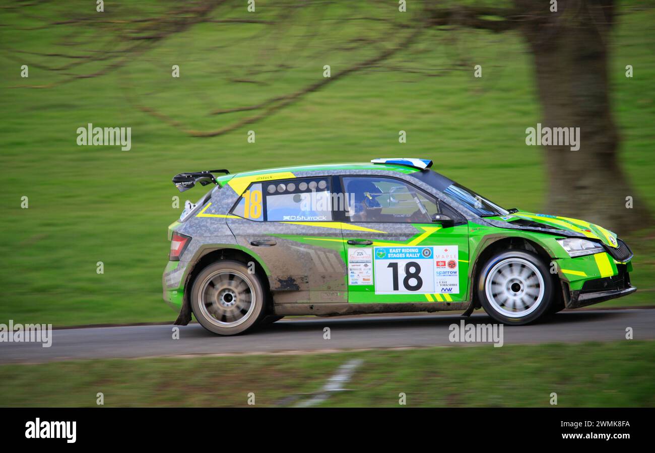 Rally car in action on Beverley Westwood East Yorkshire in Beverley ...