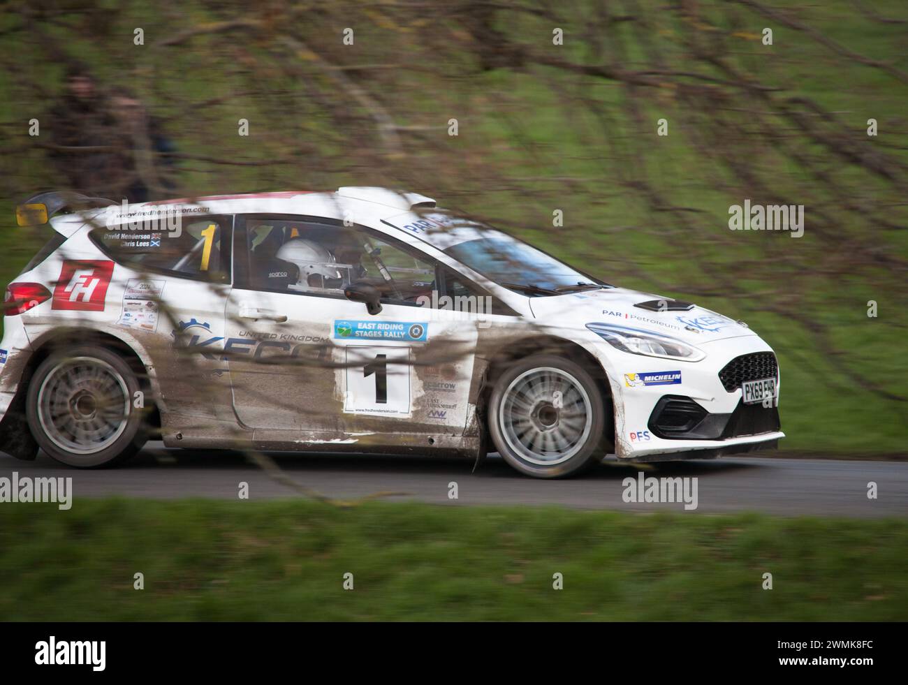 Rally car in action on Beverley Westwood East Yorkshire in Beverley ...