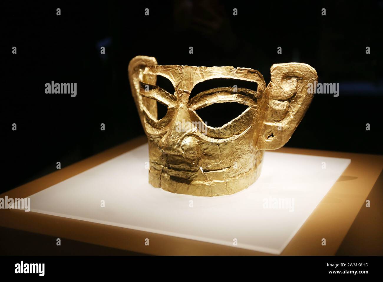 SHANGHAI, CHINA - FEBRUARY 26, 2024 - The Golden Mask at the Sanxingdui ...