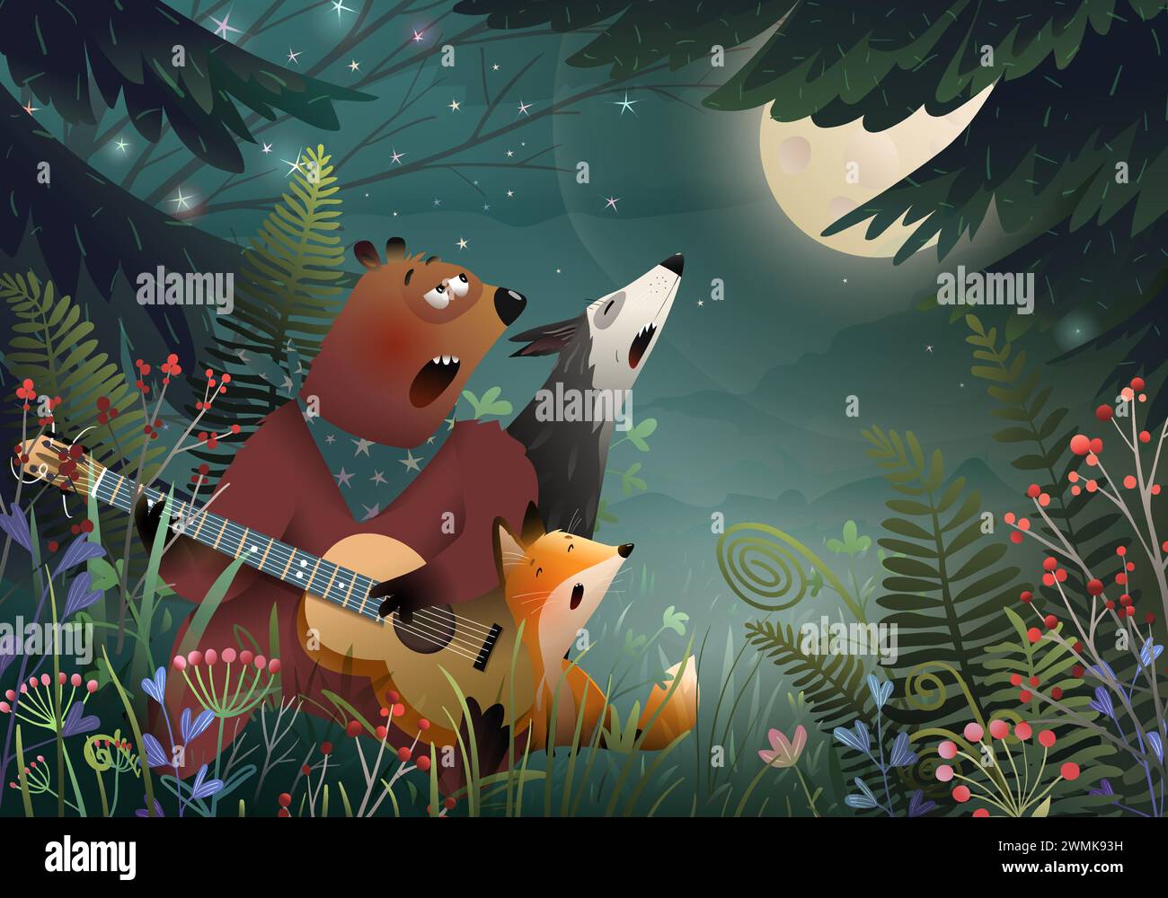 Forest singing Stock Vector Images - Alamy